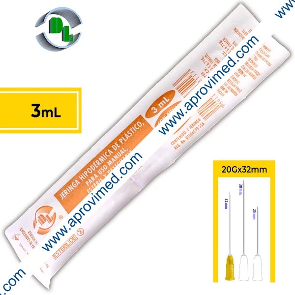 JERINGA 3 mL. (DL) c/AGUJA 20Gx32mm. c/1 Pza. – APROVISIONAMIENTO MEDICO