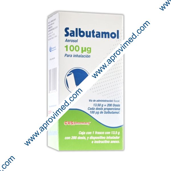 SALBUTAMOL AEROSOL p/Inhalación c/1 Fco. 13.5 G. c/200 Dosis. 100 MCG ...