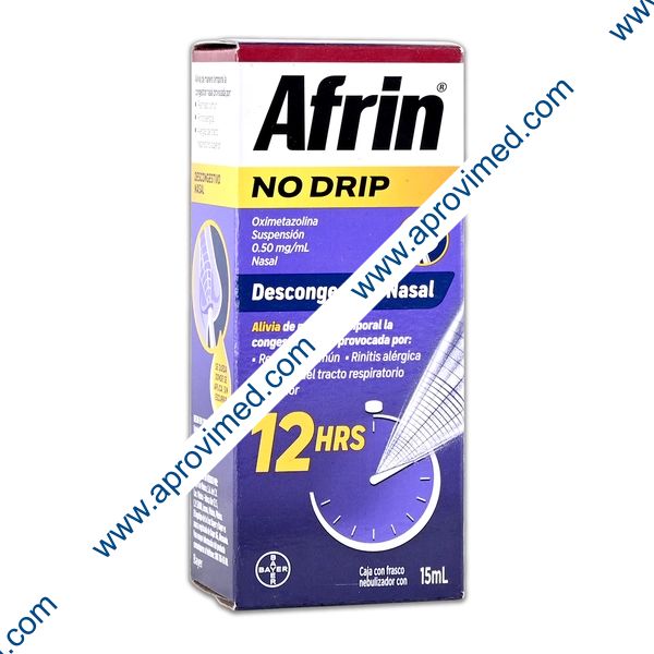 AFRIN NO DRIP 12H SUSP. Nasal Fco. Atomizador 15 ML. 0.50 MG/1 ML ...