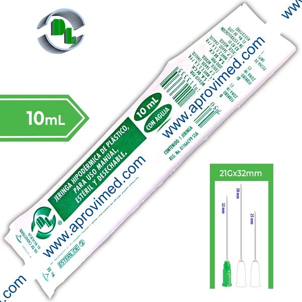JERINGA 10 mL. (DL) c/AGUJA 21Gx32mm. c/1 Pza. – APROVISIONAMIENTO MEDICO
