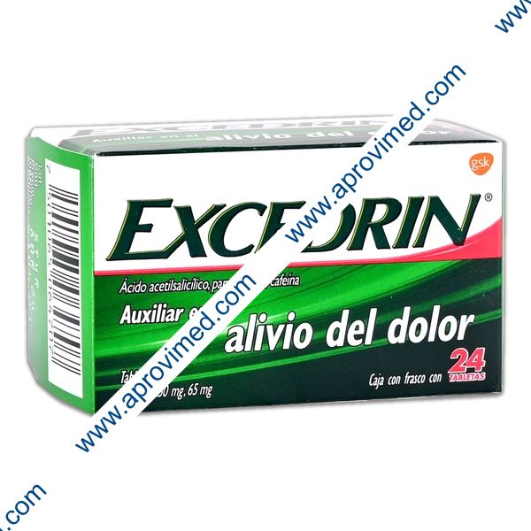EXCEDRIN DOLOR c/24 TABS 250/250/65 MG. – APROVISIONAMIENTO MEDICO